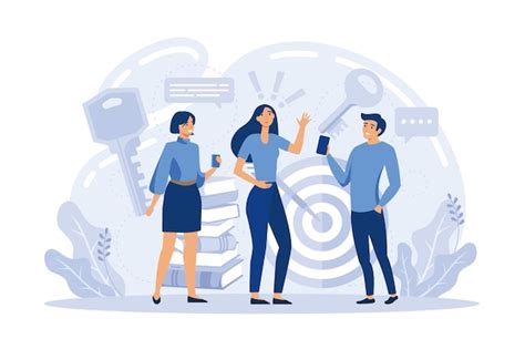 Premium Vector Work With Business Plan Creation Teamwork With Idea