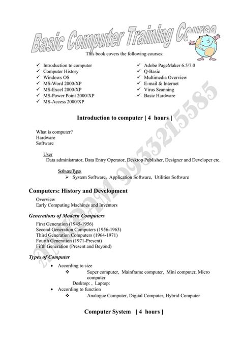 Computer Basic Course Doc