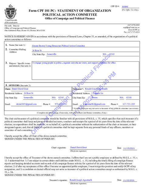 Fillable Online Form Cpf 101 Pc Statement Of Organization Fax Email Print Pdffiller