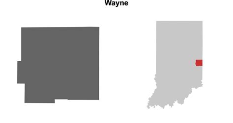 Wayne County Indiana Blank Outline Map Set 56387779 Vector Art At Vecteezy