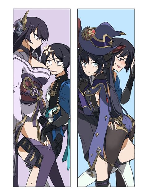 Raiden Shogun Scaramouche Mona And Wanderer Genshin Impact Drawn