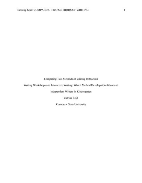 Comparing Two Methods Of Writing Pdf