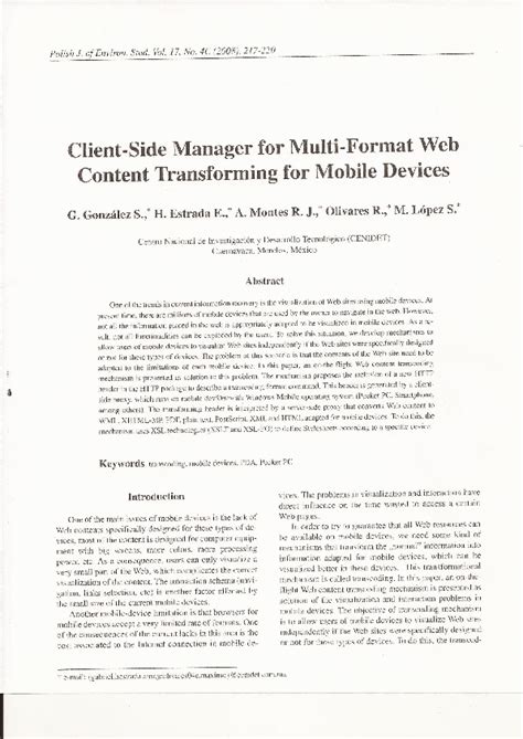 Pdf Client Side Manager For Multi Format Web Content Transcoding For