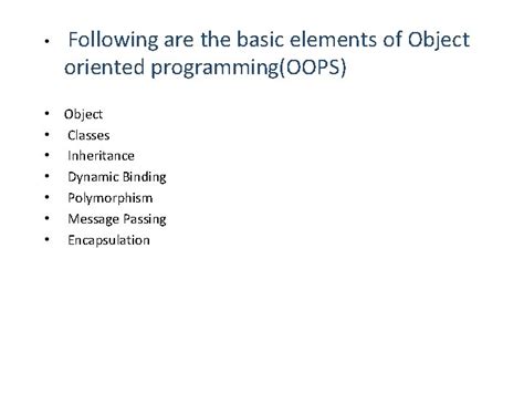 Object Oriented Programming Language Oop Course Outline Oop