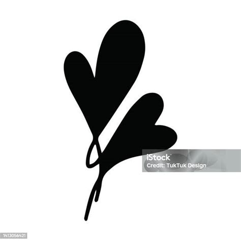 심장 식물 아이콘 추상 손으로 그린 꽃 선 아트 상징 자연 사랑 생태학 및 환경에 대한 평면 컬러 글리프 일러스트 레이 션 0명에 대한 스톡 벡터 아트 및 기타 이미지