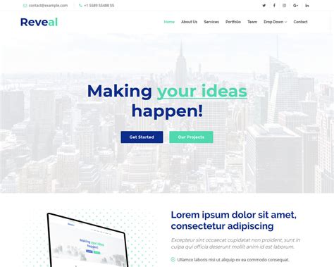 Reveal Free Bootstrap Template Bootstraptaste