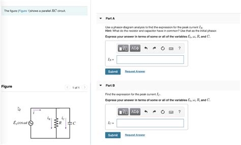 Solved The Figure Figure Shows A Parallel RC Circuit Chegg Com