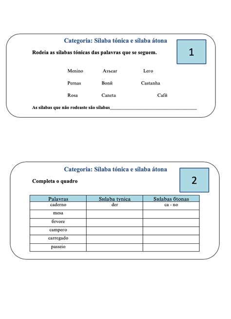 Fichas GRÁTIS para Ensino Básico de Língua Portuguesa para download imprimir Fichas de