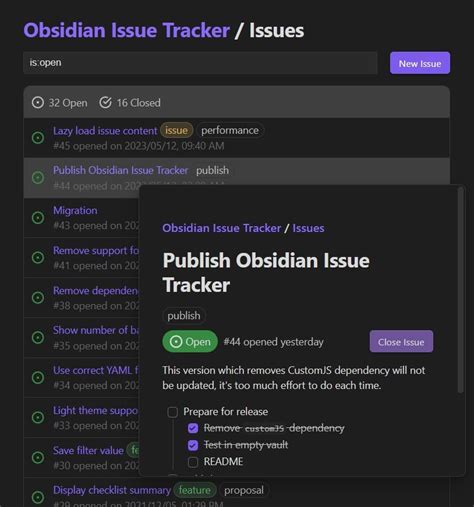 Issue Tracker In Obsidian Robsidianmd