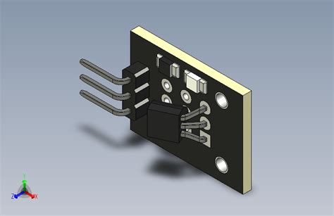 Ds18b20 数字温度传感器iges模型图纸下载 懒石网