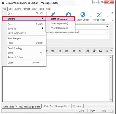 How To Import HTML Documents And Save As GroupMail Templates Free Group Email And Mass Email