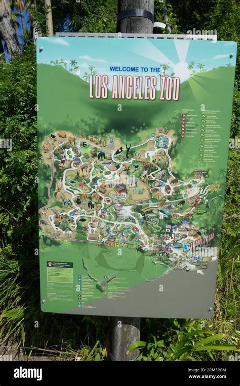Los Angeles California Usa 25th August 2023 Zoo Map At La Zoo On
