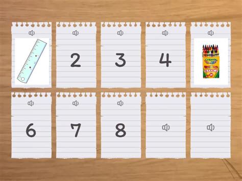 B School Objects Unit 1 Matching Pairs