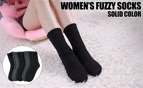 Chowish Womens Fuzzy Slipper Socks Super Soft Microfiber Fluffy Cozy