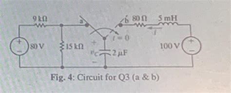 Solved Fig 4 Circuit For Q3 A B Consider The Circuit Chegg Com