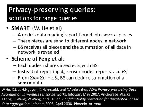 ppt sensor networks privacy preserving queries powerpoint