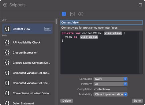 The Snippet Library In Xcode Dasdomdev