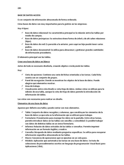 base de datos access apuntes pdf bases de datos sql