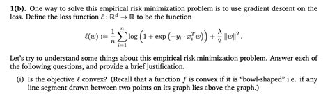 Solved Problem 1 Empirical Risk Minimization Consider A