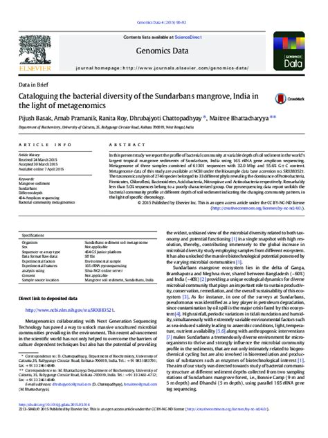 pdf cataloguing the bacterial diversity of the sundarbans mangrove