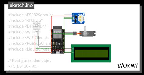 Simulasi Pakan Ikan Otomatis Wokwi ESP32 STM32 Arduino Simulator
