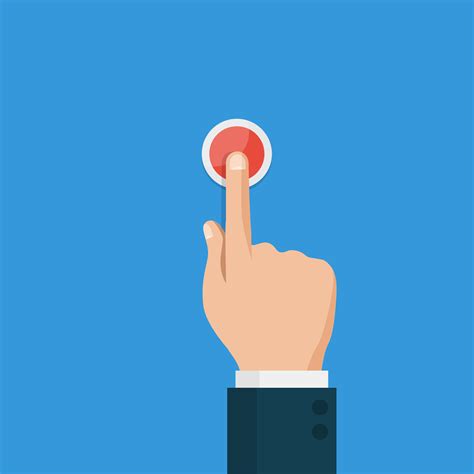 Hand Press Red Button Top View 625930 Vector Art At Vecteezy