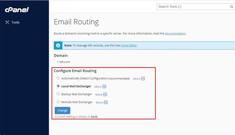 How To Change Email Routing Configuration For A Domain Through CPanel