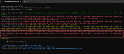 C Storage Account Connection String Azurewebjobsstorage Does Not