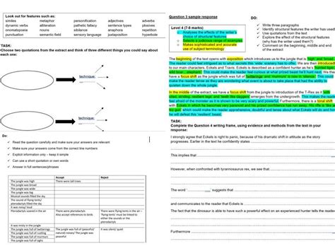 English Language Paper 1 Section A Guide Aqa Teaching Resources