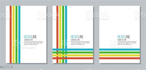 어린이 또는 학교 프리 젠 테이 션 밝은 컬러 라인에 대 한 간단한 커버 세트 School Carnival에 대한 스톡 벡터 아트 및 기타 이미지 School