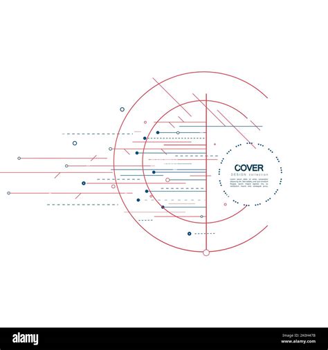 Modern Geometric Lines And Circles Abstract Connection Vector Communication Structure For