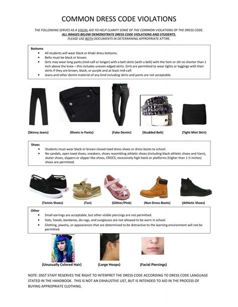 Common Dress Code Violations Dsst