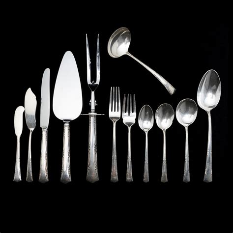 Gorham Greenbrier Pattern Sterling Silver Flatware Set Auction