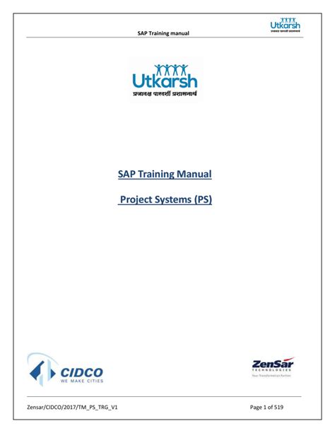 Sap Project Systems Training Manual