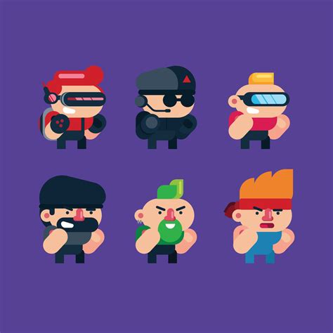 Set Of Game Character Illustration With Flatstyle 20310198 Vector Art