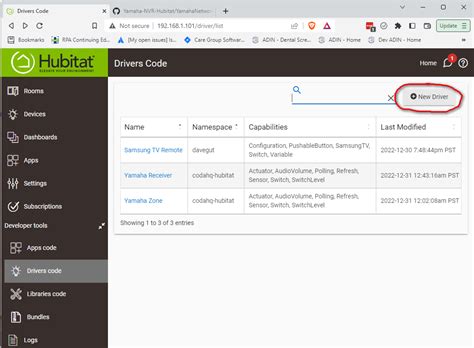 Newb S Implementation For Adding Control Of Yamaha Receiver To Hubitat With Screen Shots