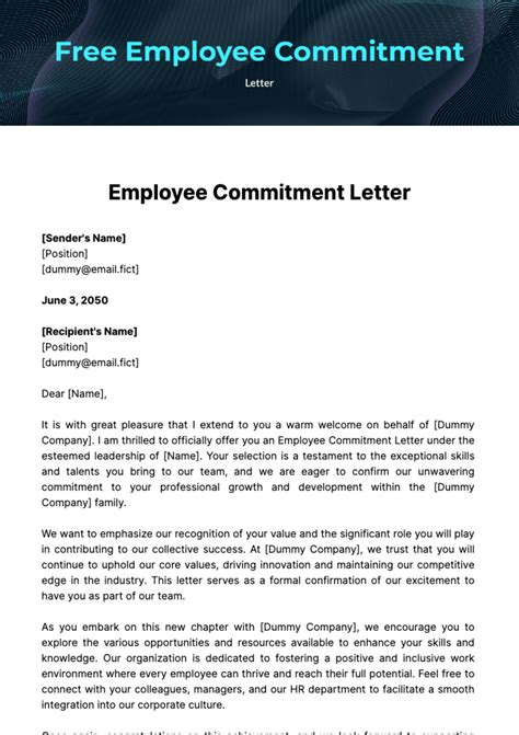 Commitment Letter Template Sample Template Samples