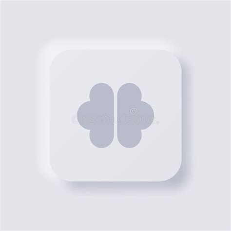 Brain Icon White Neumorphism Soft Ui Design For Web Design Stock Vector Illustration Of