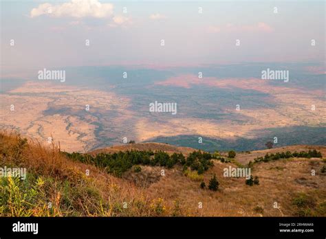 Scenic View Of Rift Valley Seen From The Great Rift Valley Viewpoint In Mbeya Tanzania Stock