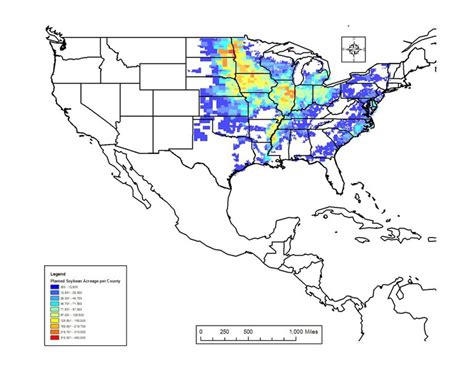 Us Planted Soybean Acreage Per County — Research — Department Of Plant