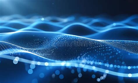 Abstract Blue Wave Background With Glowing Particles 1 Stock Video Video Of Glowing Dynamic