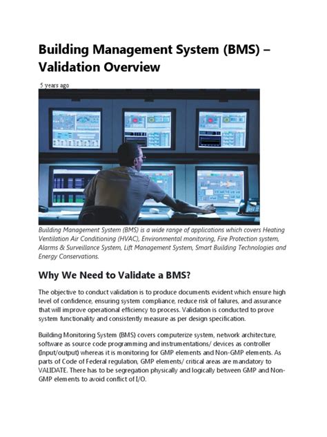 building management system pdf verification and validation system