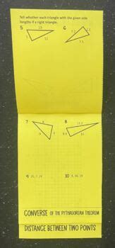 Applying The Pythagorean Theorem Foldable Notes Fully Editable