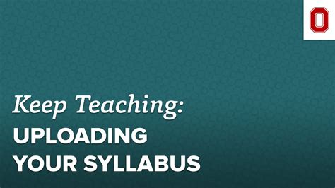 quick tip uploading your syllabus youtube