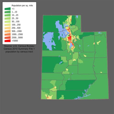 Utah Population Density Map 600 X 600 Mapporn