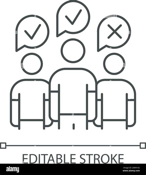 Community Survey Linear Icon Group Administered Questionnaire Public Opinion Polling Customer