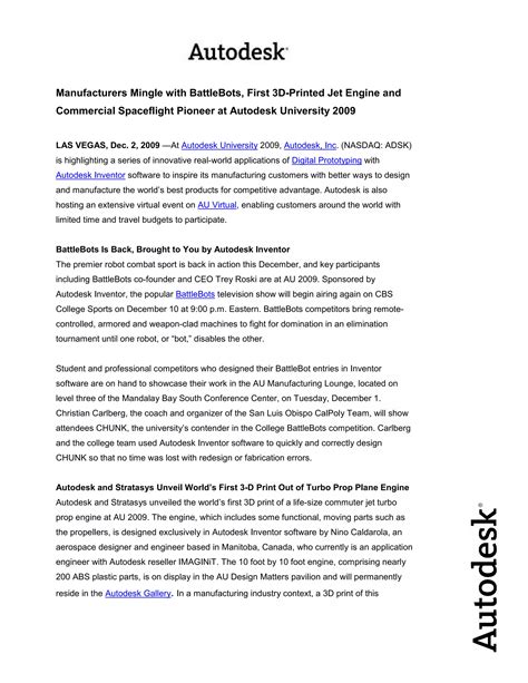 Autodesk University 2009 Manufacturing Update Pdf