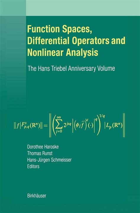 Function Spaces Differential Operators And Nonlinear Analysis Campus