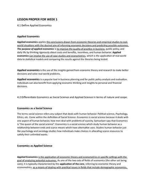 Lesson Proper For Week 1 Lesson Proper For Week 1 4 Define Applied