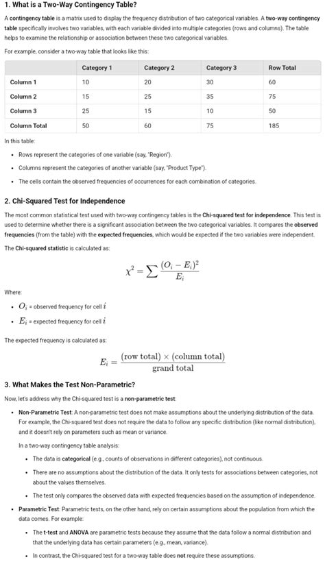 [solved] The Two Way Contingency Table Analysis Is A Parameter Statistical Test True Or False